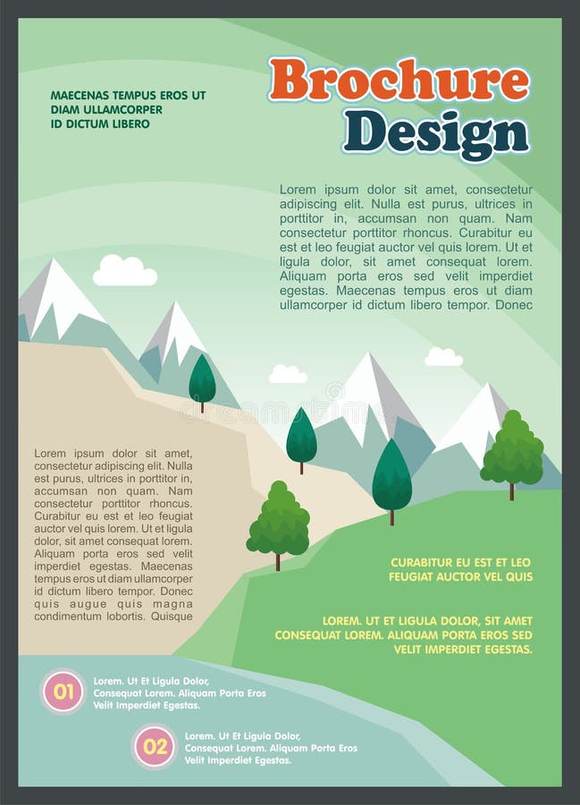 Flyer - Brochure with Cartoon Style Stock Vector - Illustration of ...