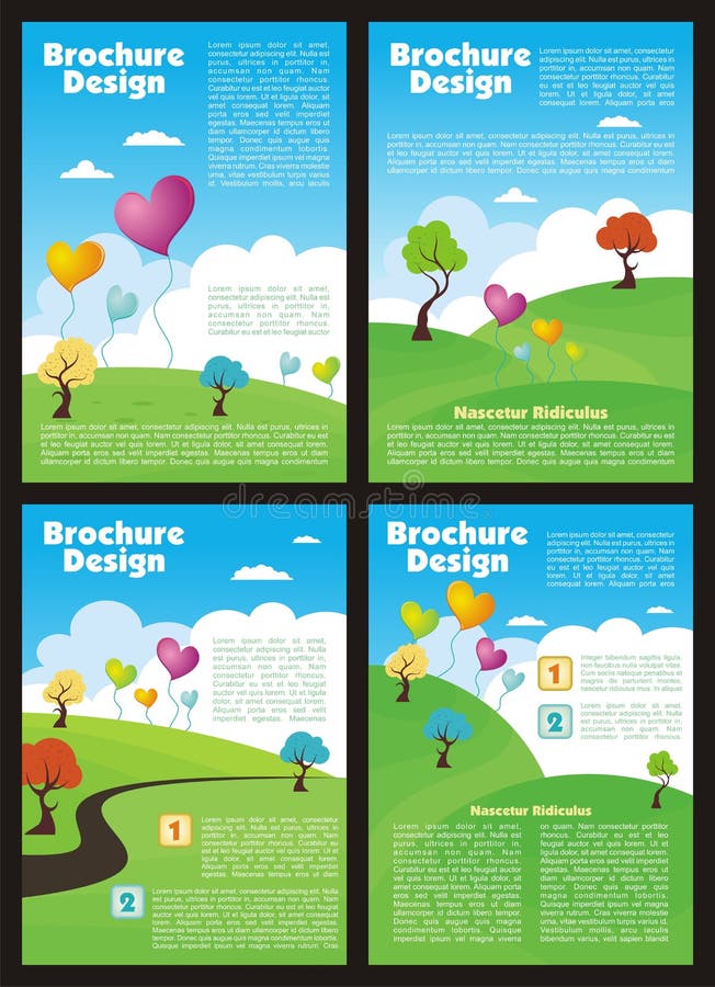 Flyer - Brochure with Cartoon Style Stock Vector - Illustration of ...