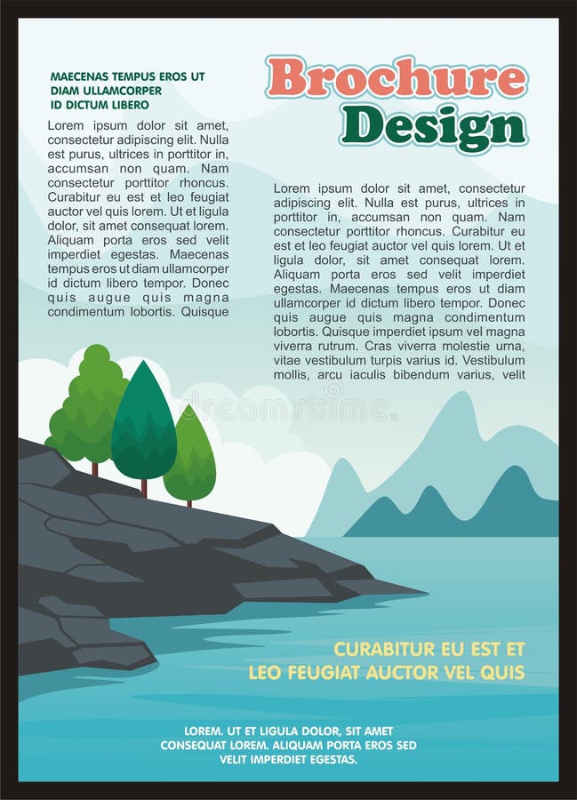 Flyer - Brochure with Cartoon Style Stock Vector - Illustration of ...