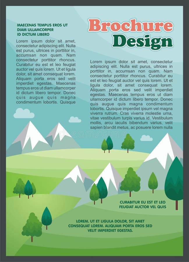 Flyer - Brochure with Cartoon Style Stock Vector - Illustration of ...