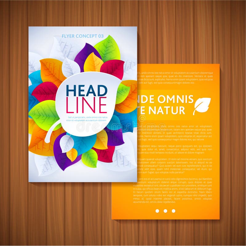 Flyer Brochure Design Template. Leaves Natural Stock Vector ...
