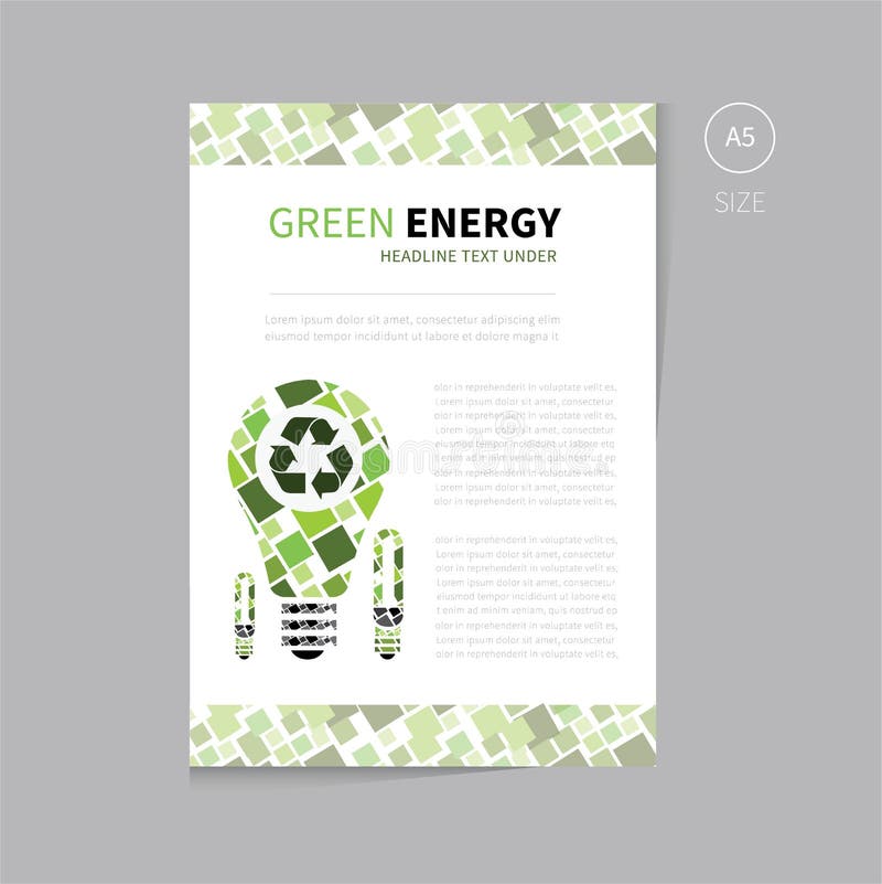 Flyer Brochure of Green Recycle Energy A5 Stock Vector - Illustration ...