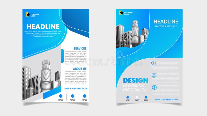 Flyer Business Shape Line Blue Stock Vector - Illustration of company ...