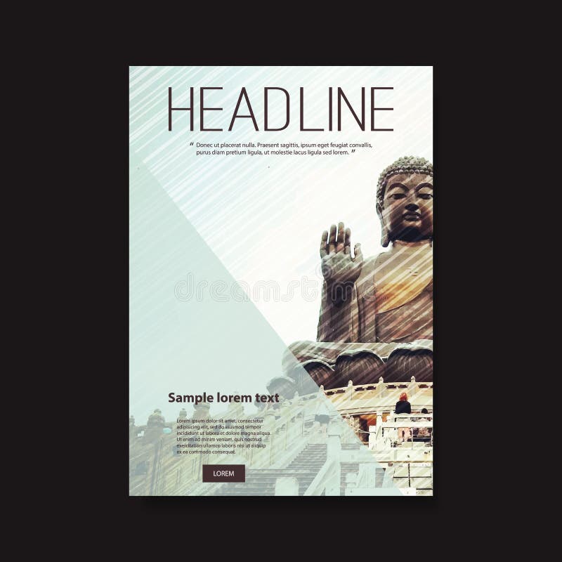 Flyer or Cover Design with Buddha Statue Stock Vector - Illustration of ...