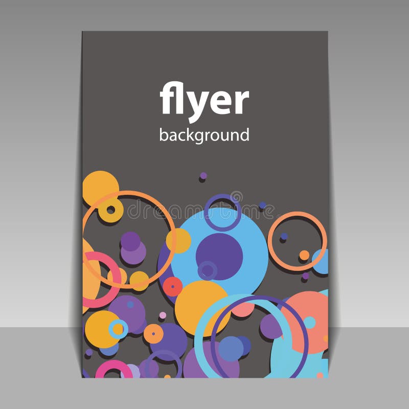Flyer or Cover Design with Colorful Abstract Pattern - Dots, Rings ...