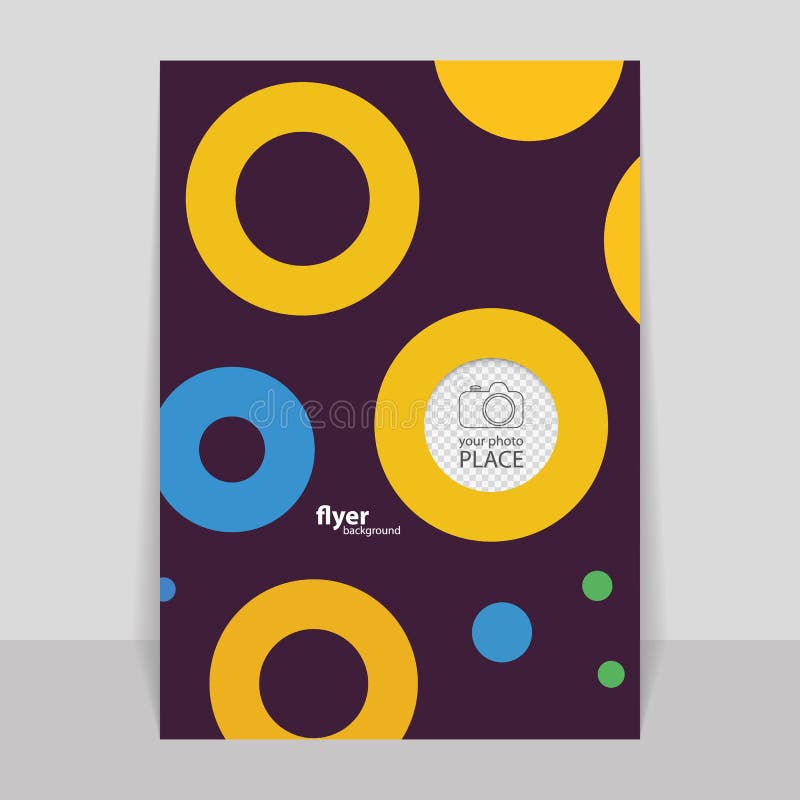 Flyer or Cover Design with Colorful Dots, Rings, Bubbles with Place for ...