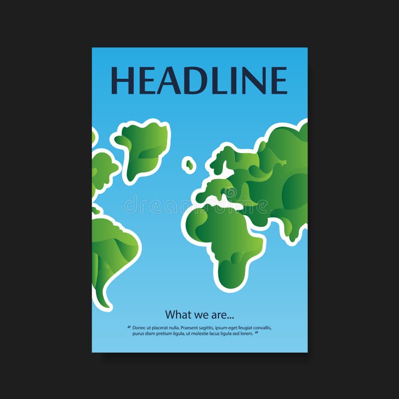 Flyer or Cover Design with Hand Drawn World Map Stock Vector ...