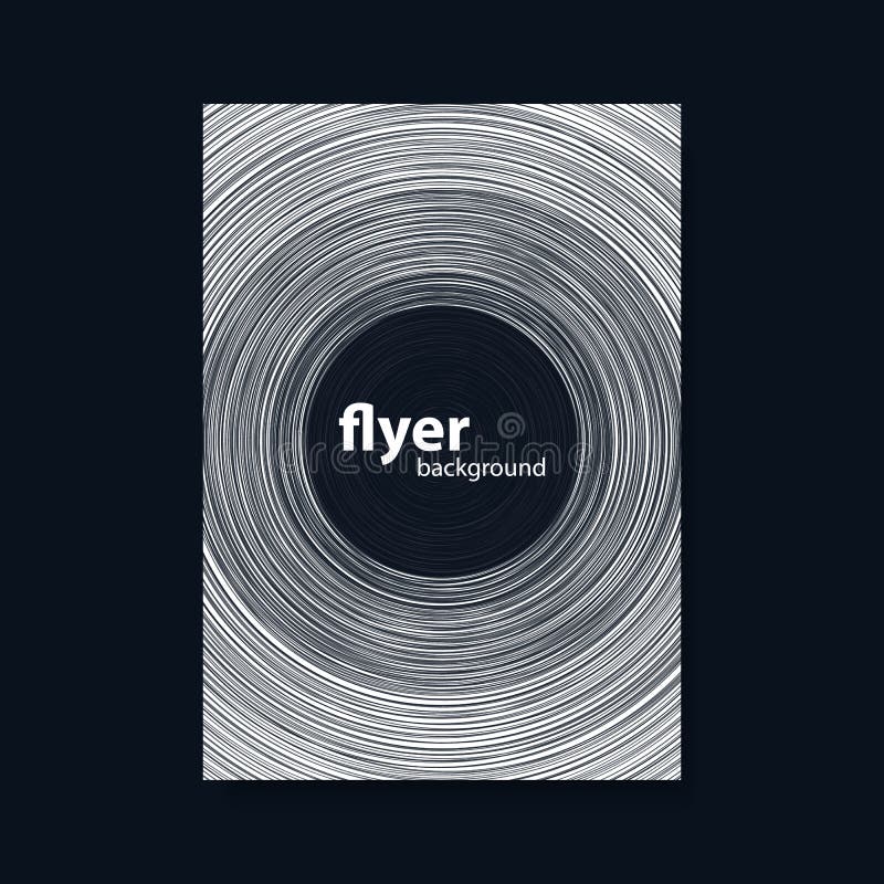 Flyer or Cover Design with Label, Concentric Black Circles Stock Vector ...