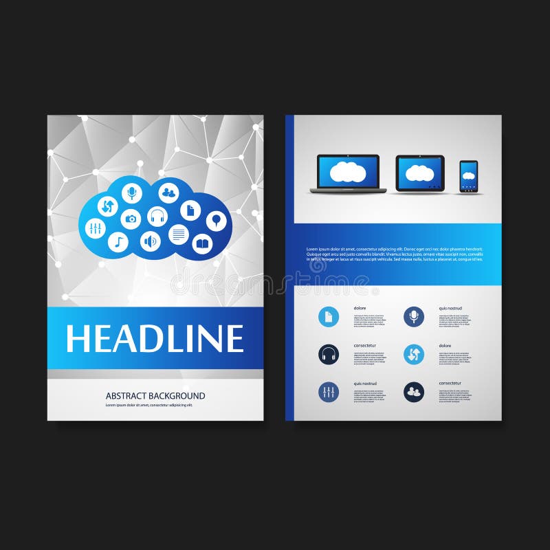 Cloud Computing Flyer Cover Design Stock Illustrations – 93 Cloud ...