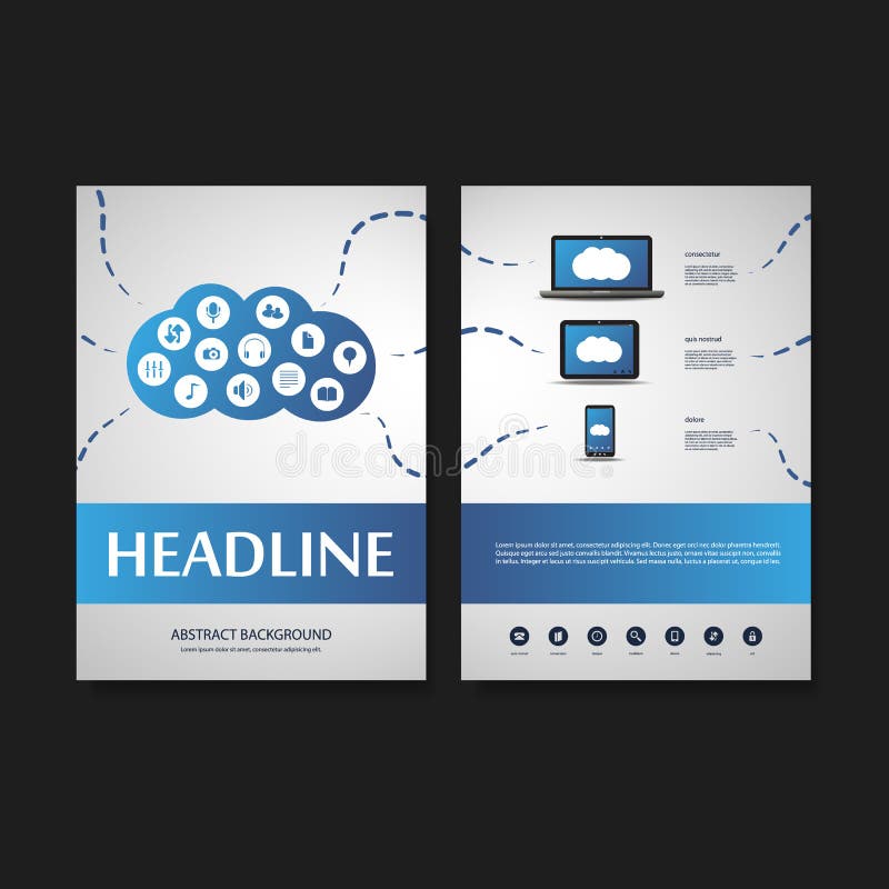 Cloud Computing Flyer Cover Design Stock Illustrations – 93 Cloud ...