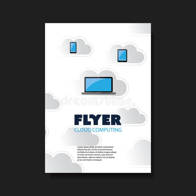 Flyer of Cover Design Template with Cloud Computing, Networks Design ...