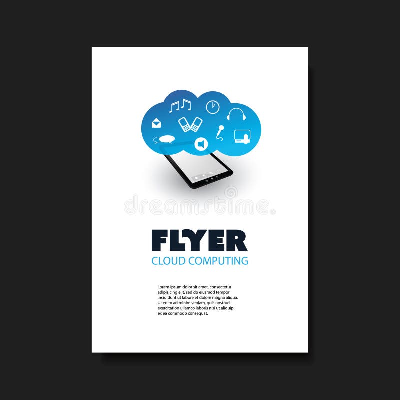 Cloud Computing Flyer Cover Design Stock Illustrations – 83 Cloud ...