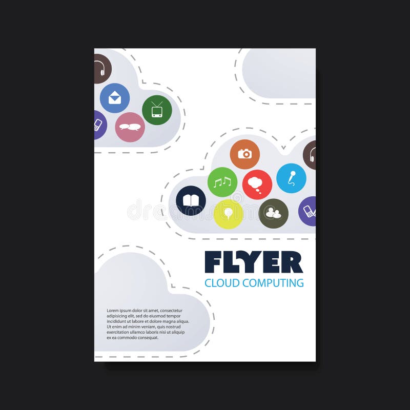 Flyer of Cover Design Template with Cloud Computing, Networks Design ...