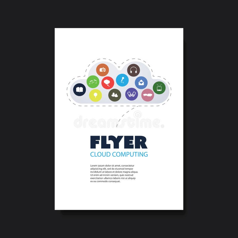Cloud Computing Flyer Cover Design Stock Illustrations – 83 Cloud ...