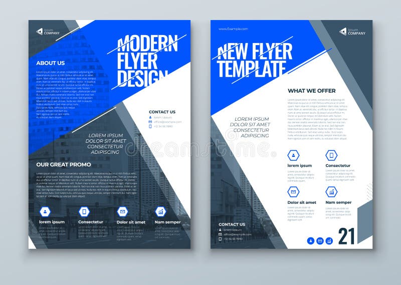 Flyer Design. Blue Modern Flyer Background Design. Template Layout for ...