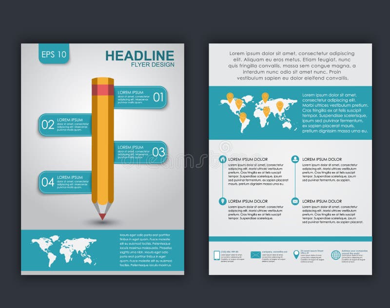 Flyer Design with Elements of Infographics Stock Vector - Illustration ...