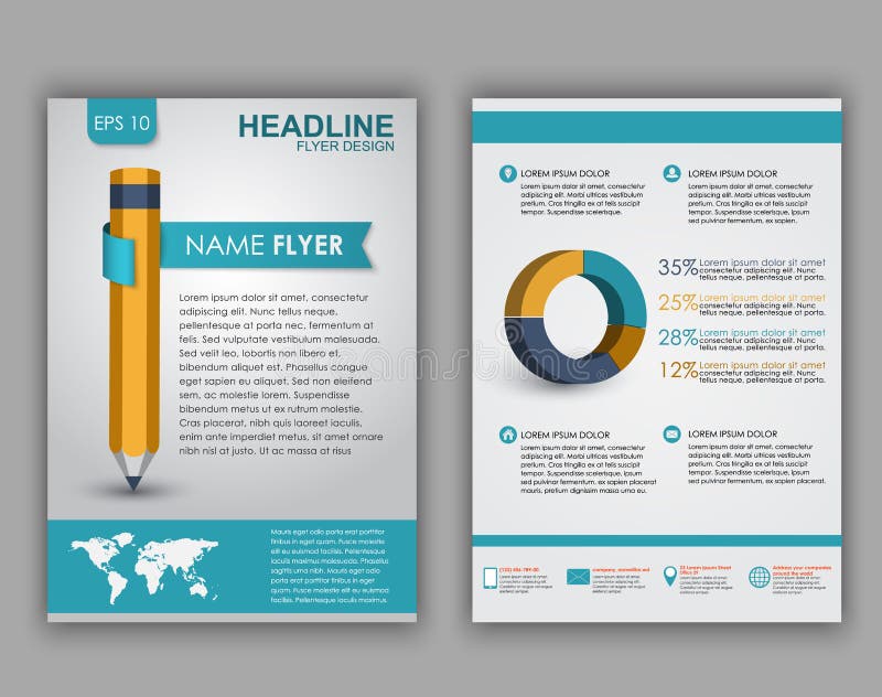 Flyer Design with Elements of Infographics Stock Vector - Illustration ...