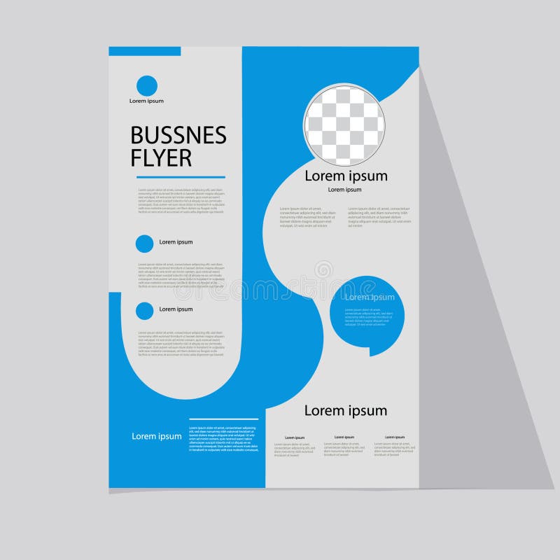 Flyer Design with a Modern Layout Using a Blue and White Color Stock ...
