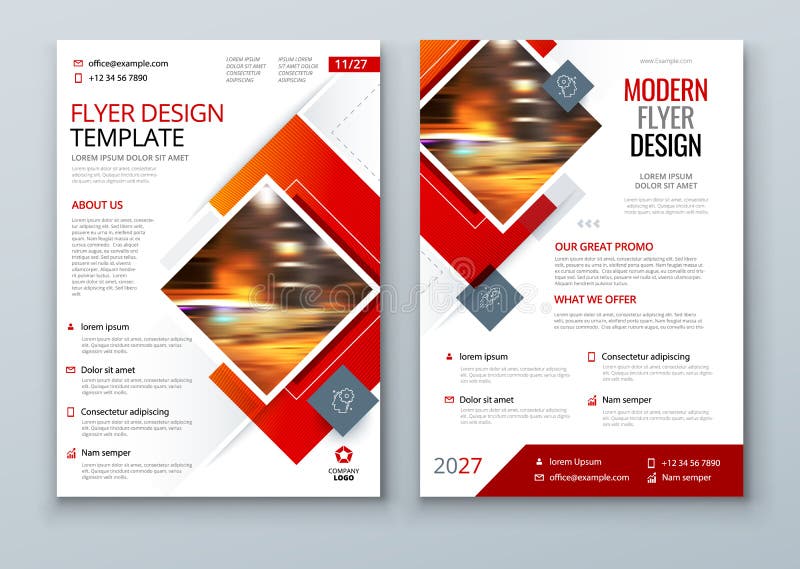 Flyer Design. Red Modern Flyer Background Design. Template Layout for ...