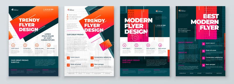 Flyer Design Set. Modern Flyer Background Design. Template Layout for ...