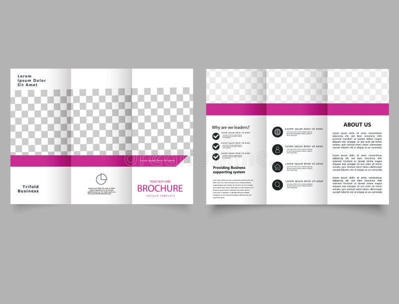 Flyer Front and Back Side Tri-fold Brochure. Stock Vector ...