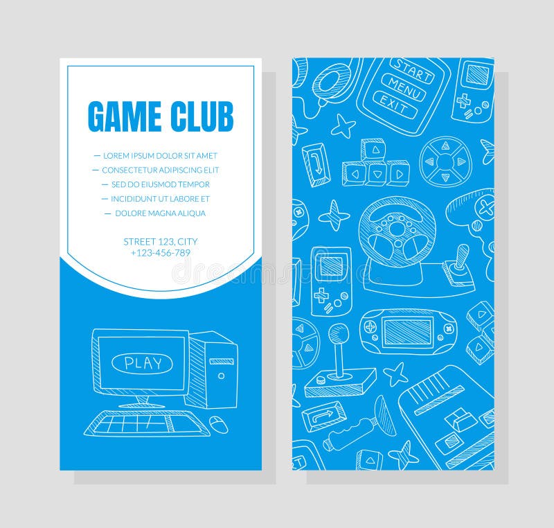 Flyer for a Game Club with a Pattern of Computer Technology. Vector ...