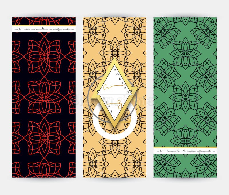 Flyer with Geometric Patterns . Brochure Modern Style Stock Vector ...