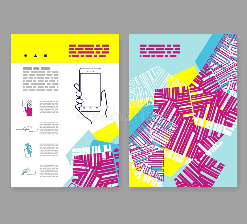 Flyer, Leaflet, Booklet Layout Set. Editable Design Template. A4 2-fold ...