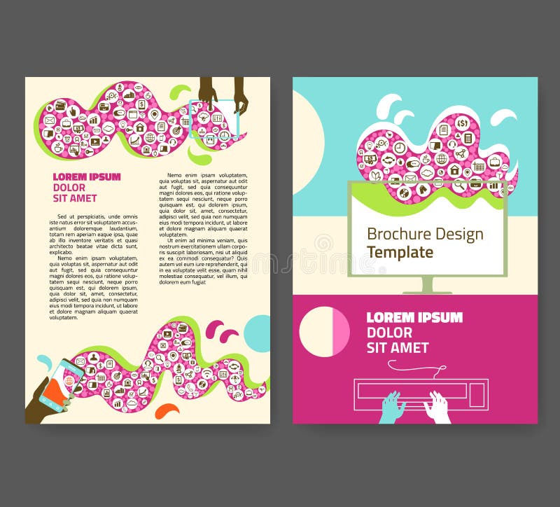 Flyer, Leaflet, Booklet Layout. Editable Design Template A4 Stock ...