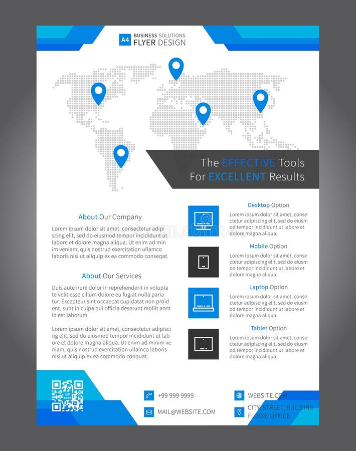 Flyer Leaflet Layout Vector Design Stock Vector - Illustration of ...