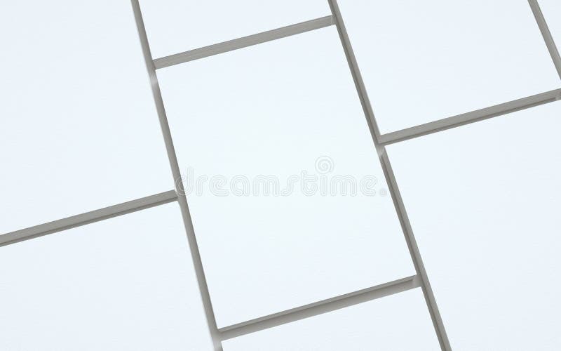 A4 Flyer / Letterhead Mock-Up - One Stack of Flyers. 3D Illustration ...