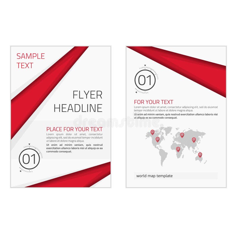 Flyer with a map stock vector. Illustration of decoration - 74216451