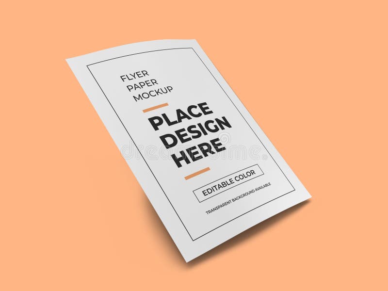 Flyer Paper 3D Illustration Mockup Scene Stock Illustration ...