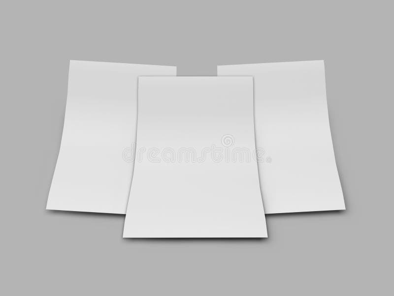 Flyer Paper 3D Illustration Mockup Scene Stock Illustration ...