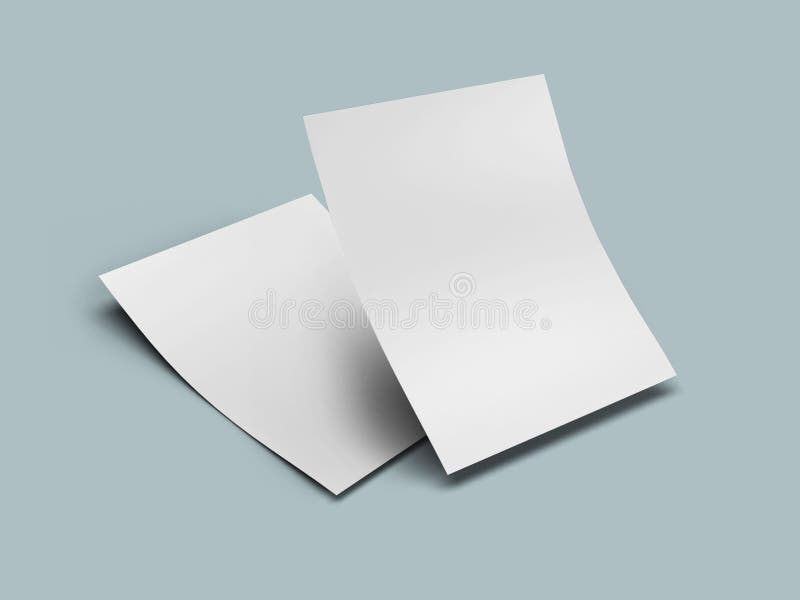 Flyer Paper Sheet 3D Illustration Mockup Scene Stock Illustration ...