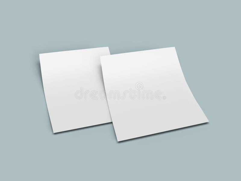 Flyer Paper Sheet 3D Illustration Mockup Scene Stock Illustration ...