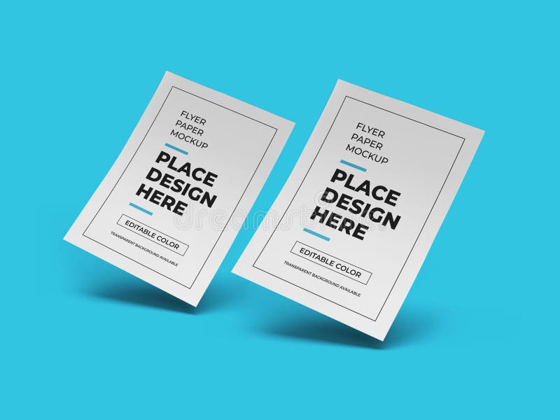 Flyer Paper Sheet 3D Illustration Mockup Scene Stock Illustration ...