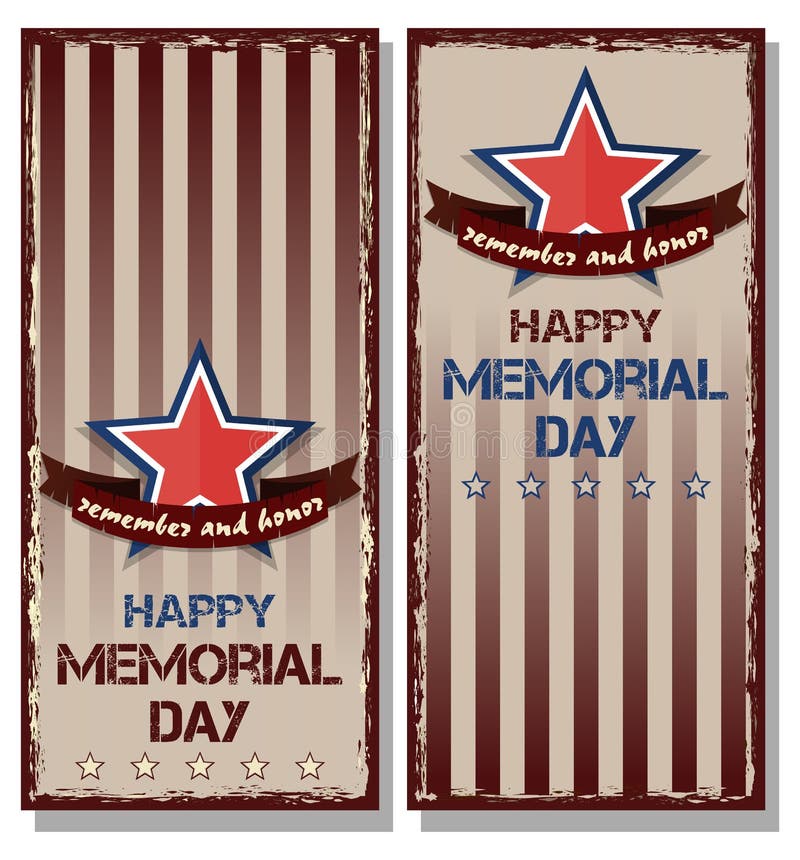 Flyer set for Memorial Day stock vector. Illustration of honour - 92422291