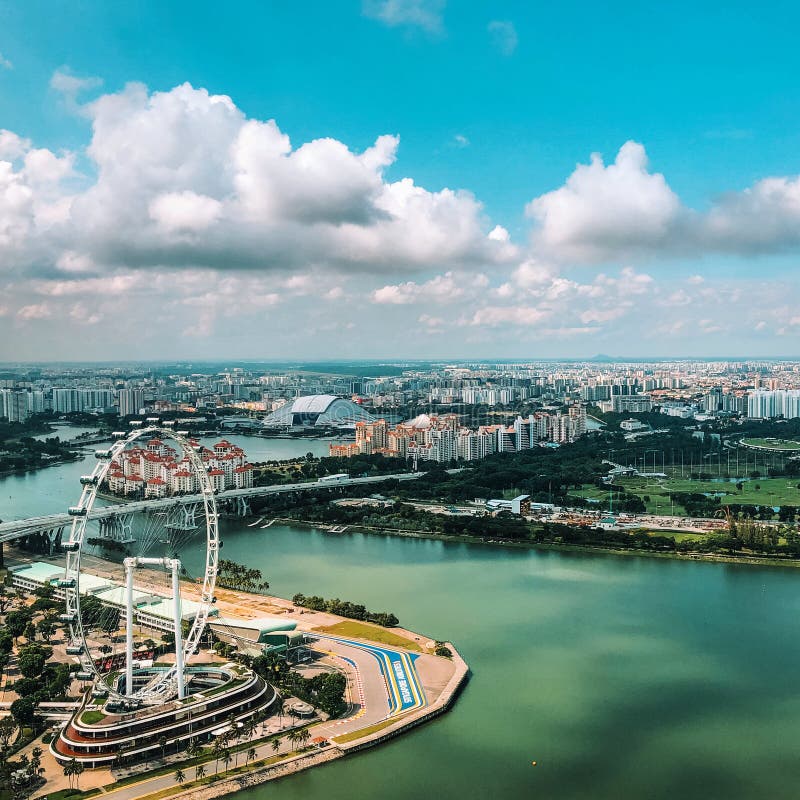 Marina bay sands stock image. Image of blue, sands, flyer - 200411297