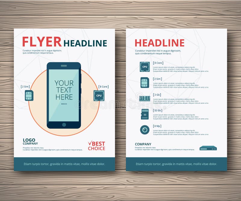 Flyer smartphone stock vector. Illustration of creative - 49015783