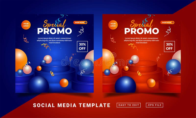 Flyer or Social Media Post Themed Special Promo Template Stock Vector ...