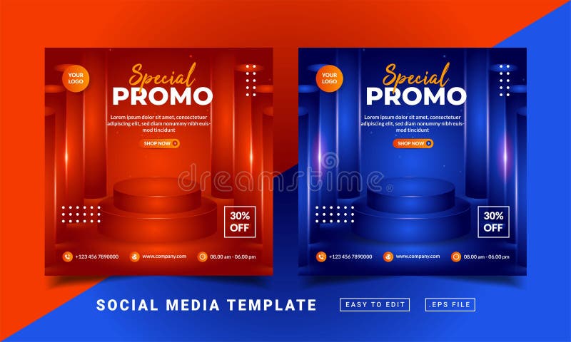 Flyer or Social Media Post Themed Special Promo Template Stock Vector ...