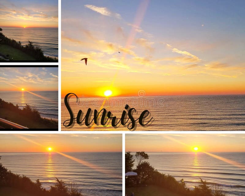 Flyer with sunrises stock photo. Image of wave, sunset - 261523960