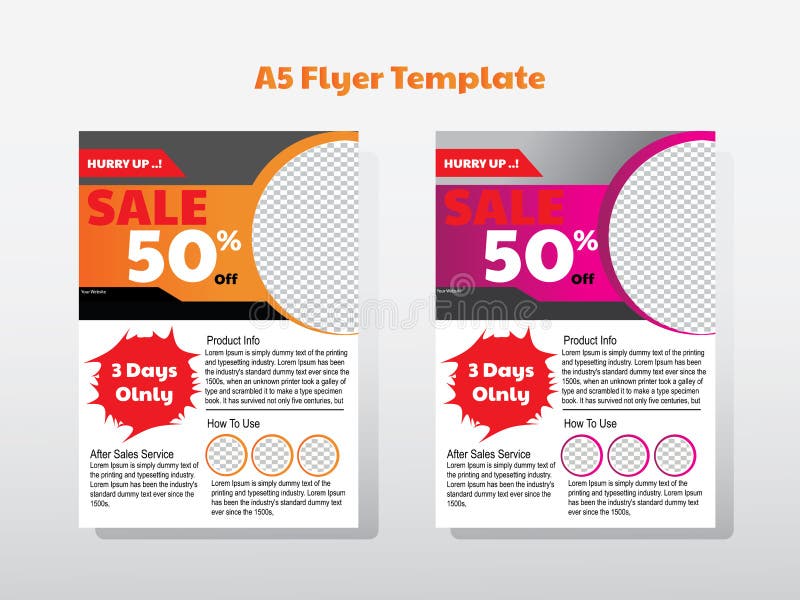 A5 Flyer Template 2 stock illustration. Illustration of yellow - 182749789