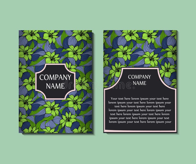 Flyer Template with Abstract Floral Ornament Pattern. Stock Vector ...