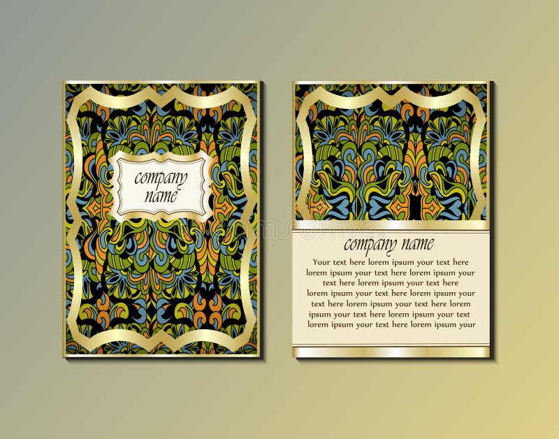 Flyer Template with Abstract Ornament Pattern. Stock Vector ...