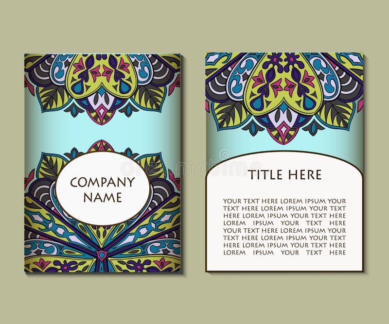 Flyer Template with Abstract Ornament Pattern. Stock Vector ...