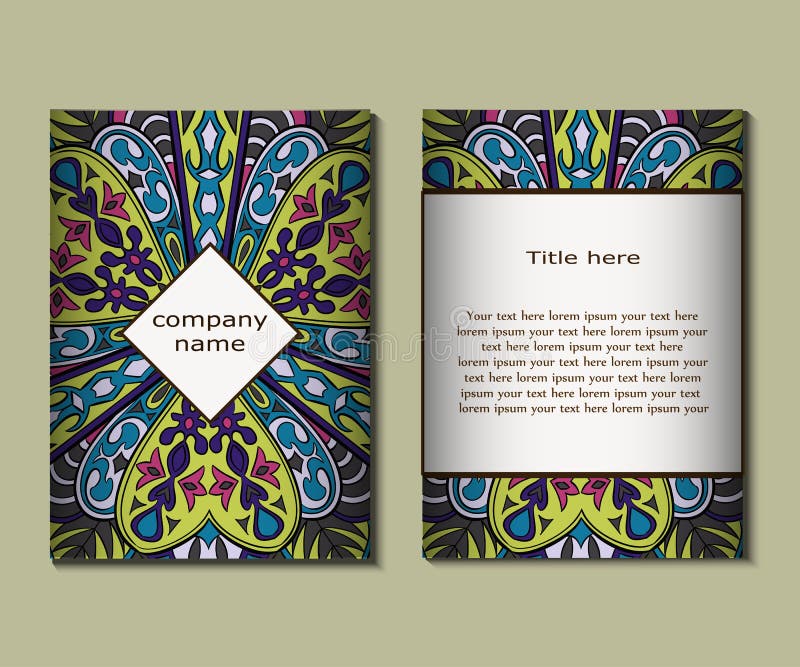 Flyer Template with Abstract Ornament Pattern. Stock Vector ...