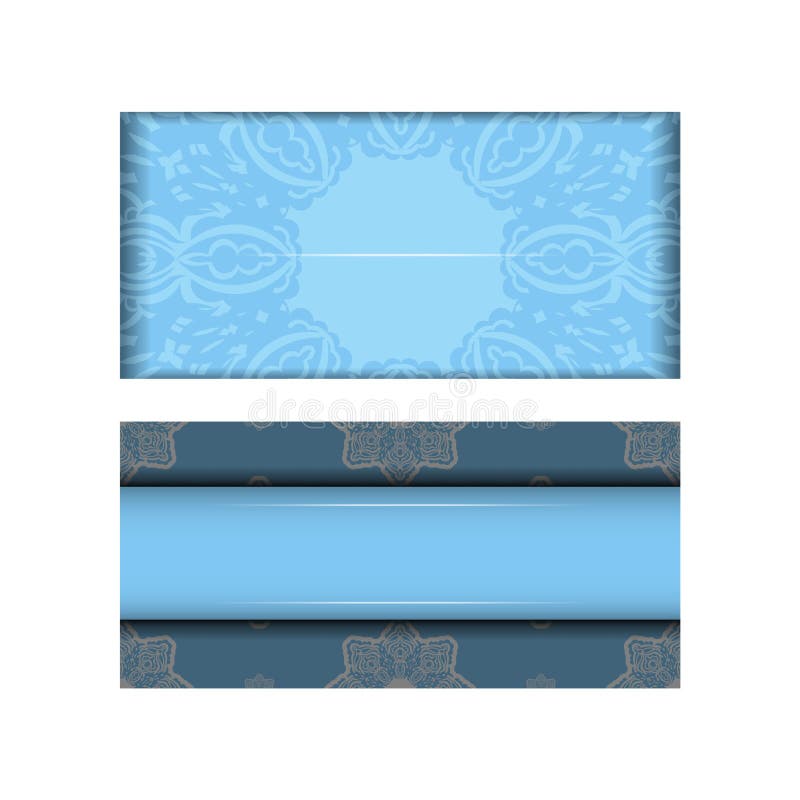 Flyer Template in Blue Color with Greek White Pattern for Your ...