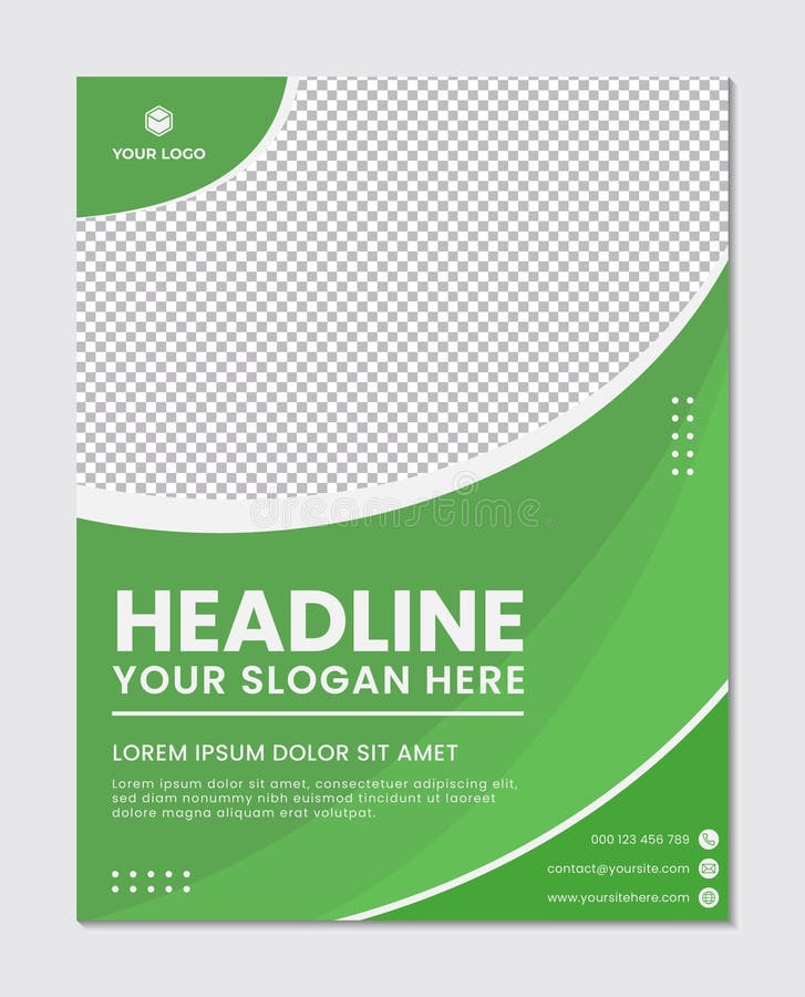 Flyer Template for Corporate Business with Green Simple Curved Design ...